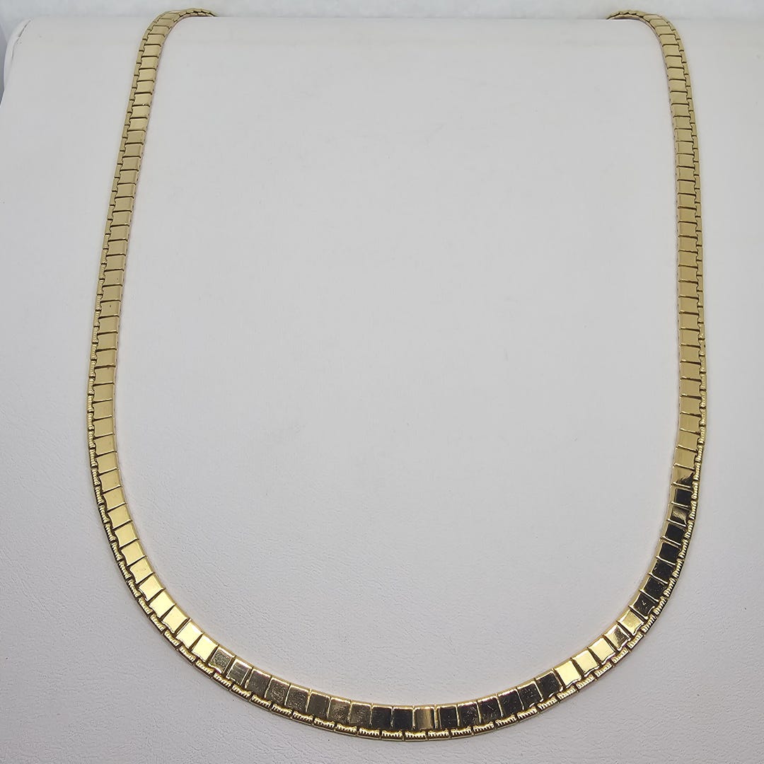 70s Monet Flat Square Link Chain Gold Tone 24" - Etsy