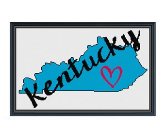 Kentucky State Outline Cross Stitch Pattern - Etsy