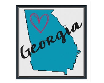 Georgia State Outline Cross Stitch Pattern - Etsy