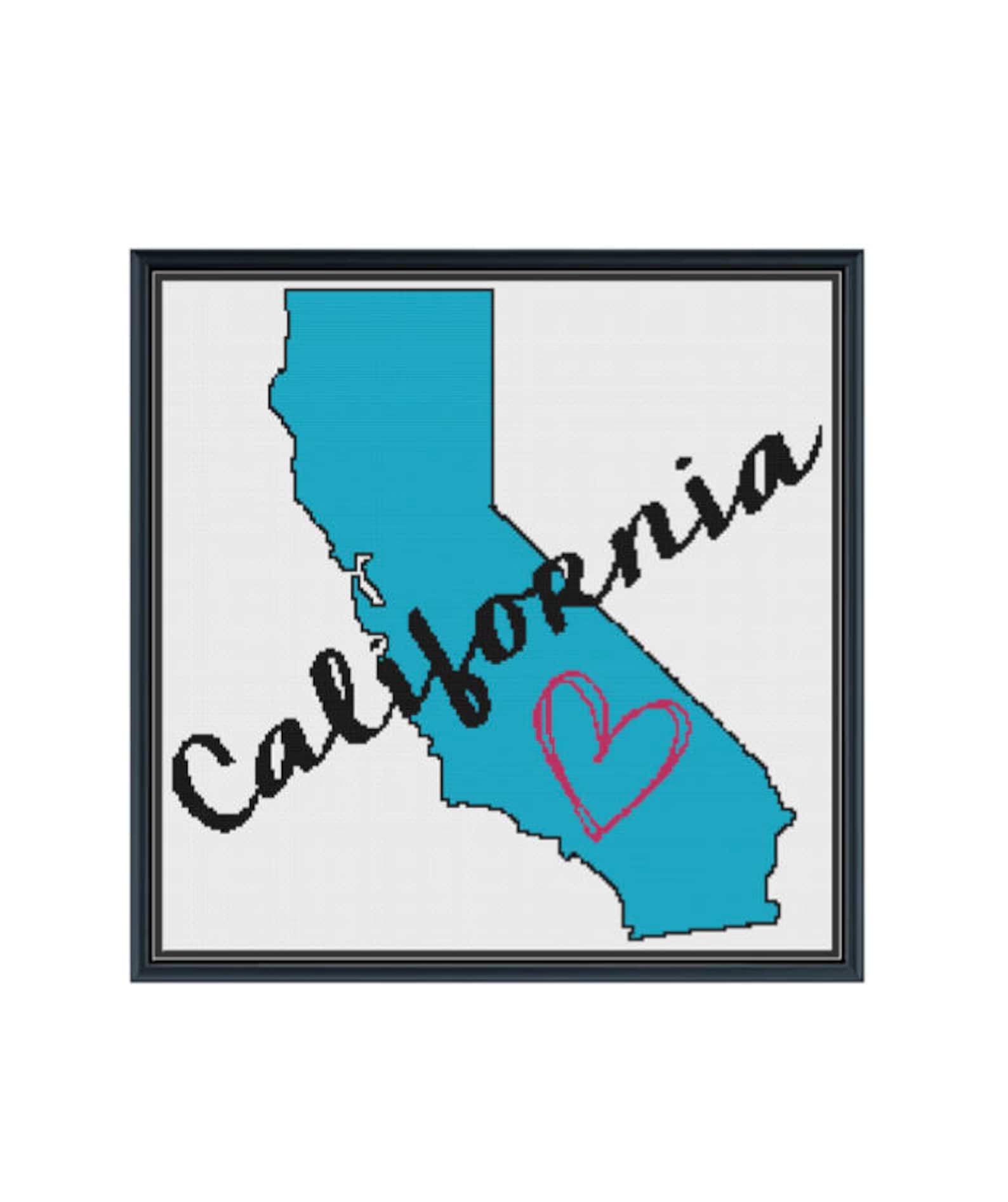 California State Cross Stitch Pattern - Etsy