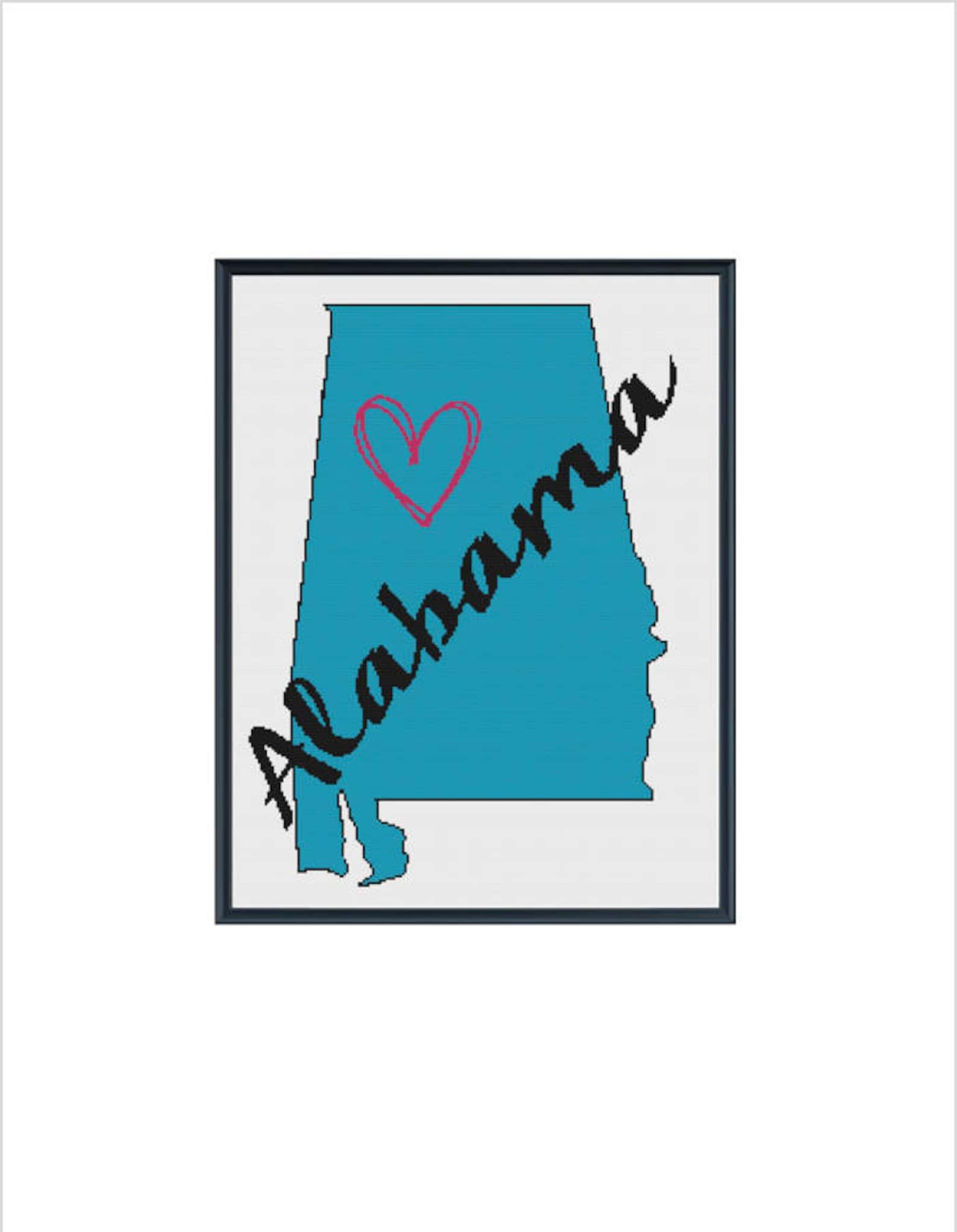 Alabama State Cross Stitch Pattern - Etsy