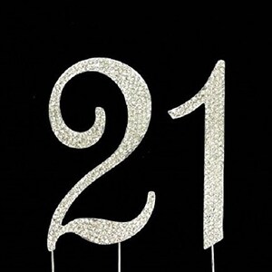 Rhinestone Crystal Cake Toppers Silver Numbers Birthday Cake - Etsy