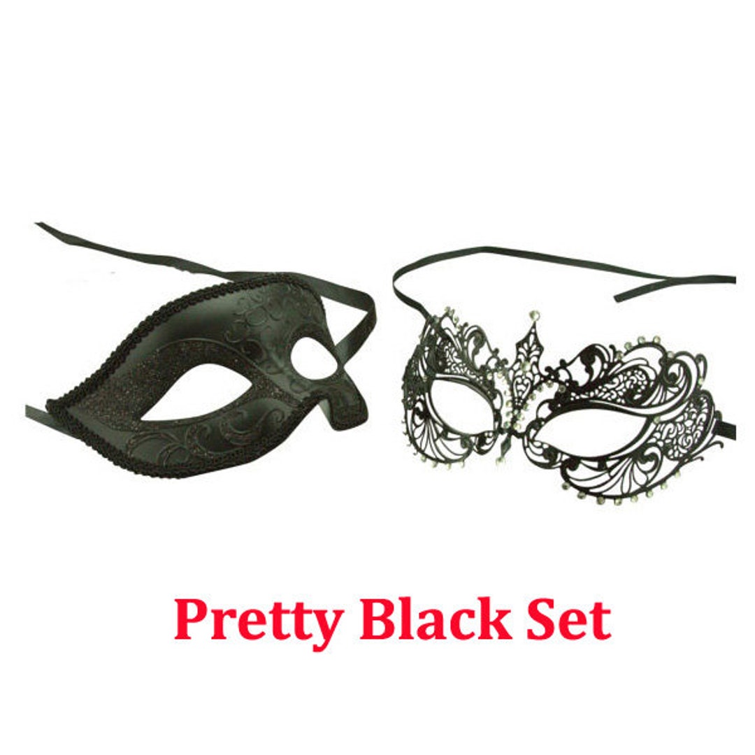 Masquerade Masks for Couples His and Her Couple Masks Black - Etsy