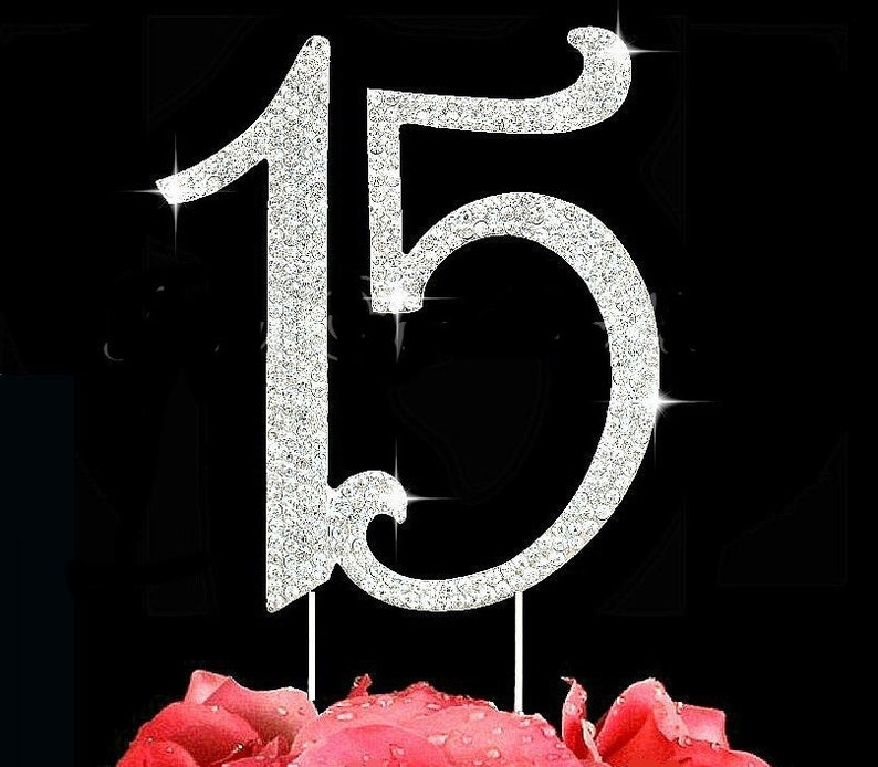 Large Real Rhinestone Number 15 Quinceanera Anniversary Cake - Etsy Ireland