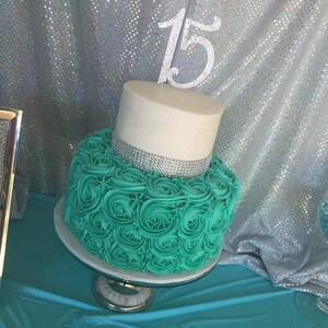 Large Real Rhinestone Number 15 Quinceanera Anniversary Cake - Etsy