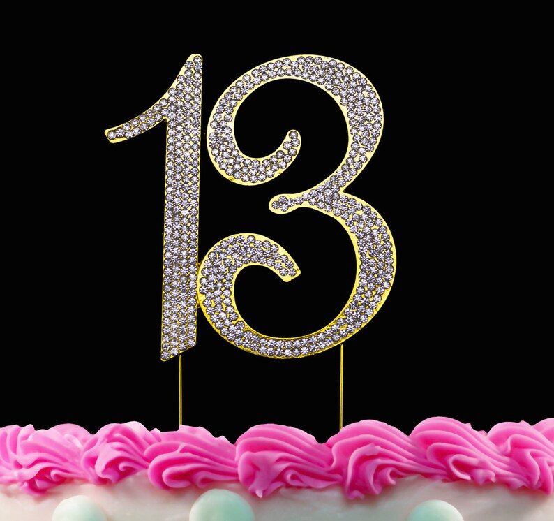 13th Birthday Cake Toppers Crystal Number 13 Rhinestone Bling - Etsy
