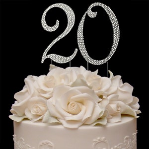 Rhinestone Crystal Cake Toppers Silver Numbers Birthday Cake - Etsy