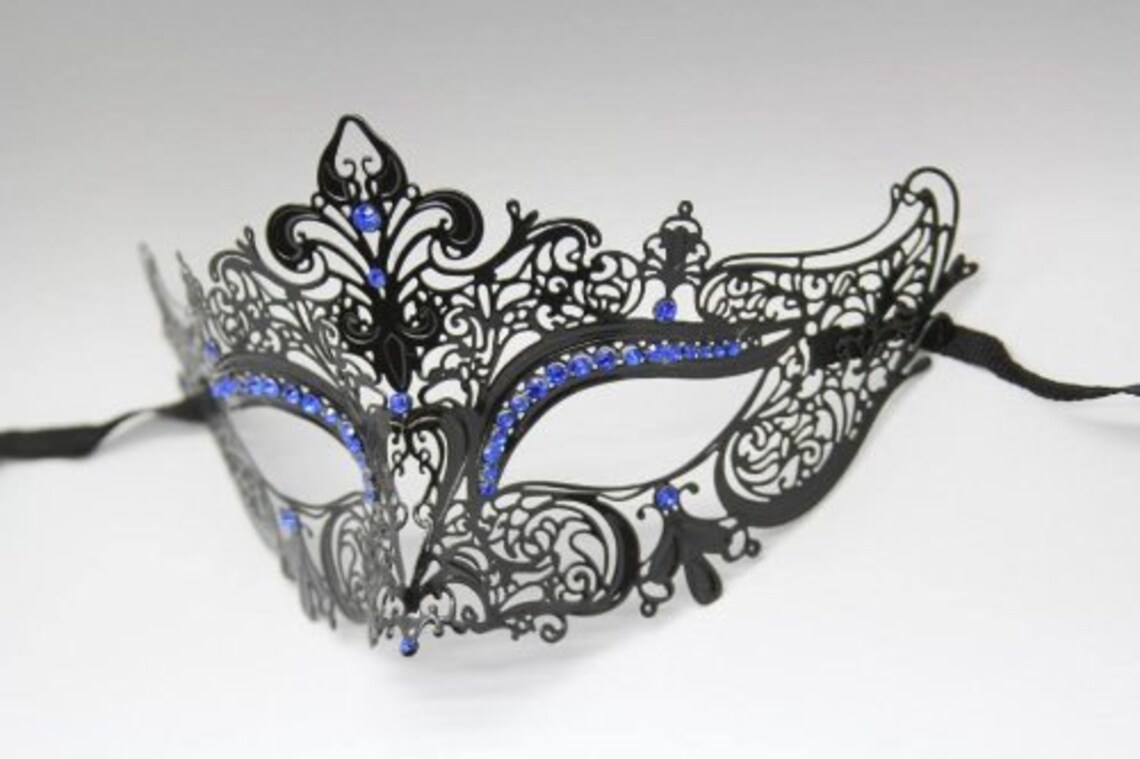 Masquerade Masks Crown Design Venetian Laser Cut Mask With | Etsy