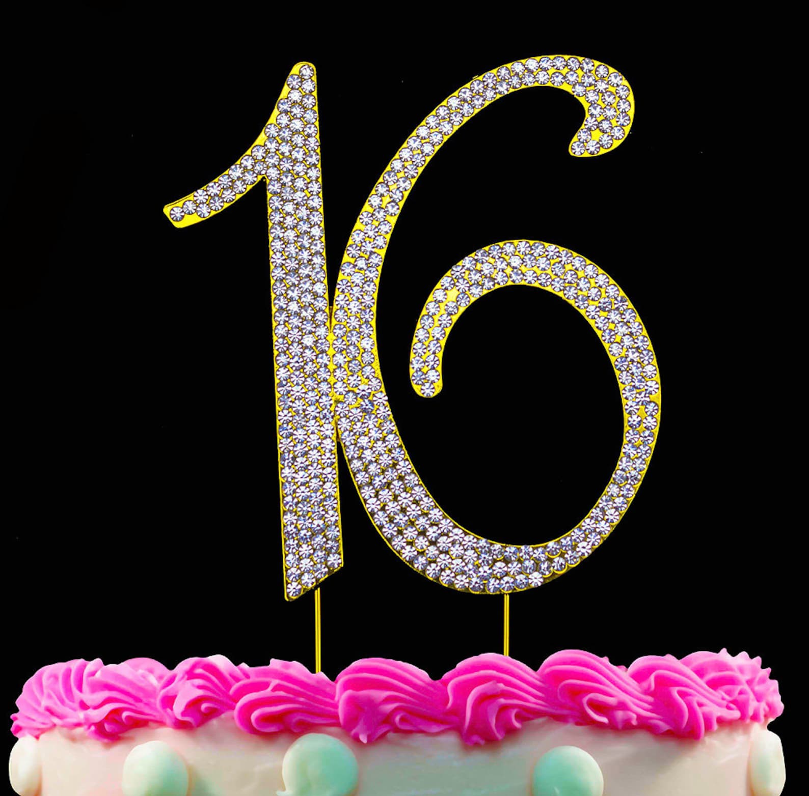 16th Birthday Cake Toppers Crystal Number 16 Rhinestone Bling - Etsy