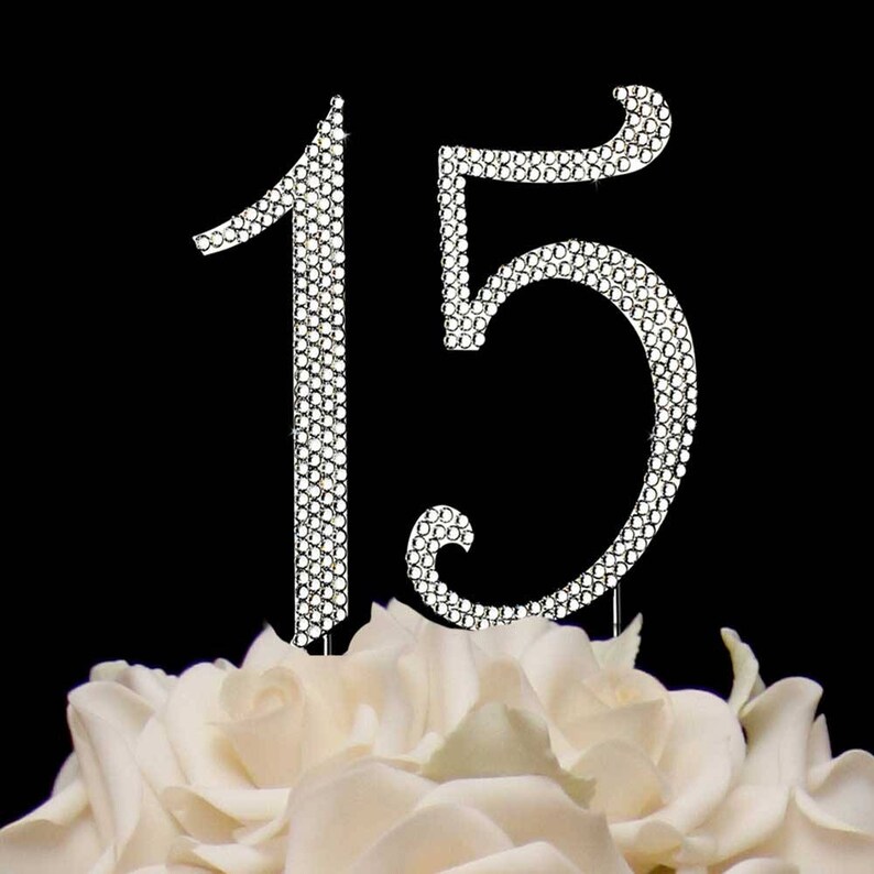 Birthday Cake Toppers Cake Top Silver Bling Cake Decorations | Etsy