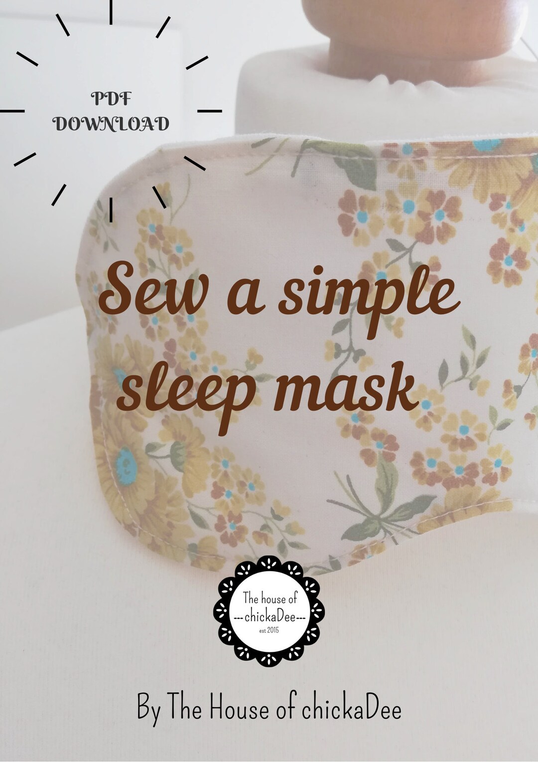 Eye Mask/sleep Mask Pdf Sewing Pattern, Instant Download, Beginners ...