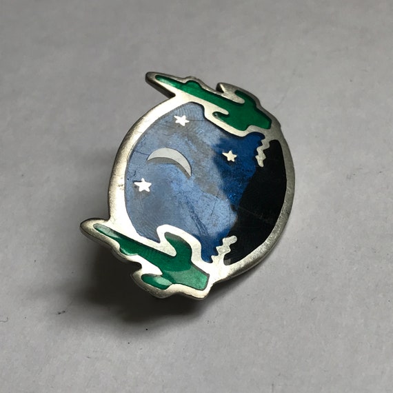 Vintage Signed ALIA 1991 Cactus and Moon, Stars, Conv… - Gem