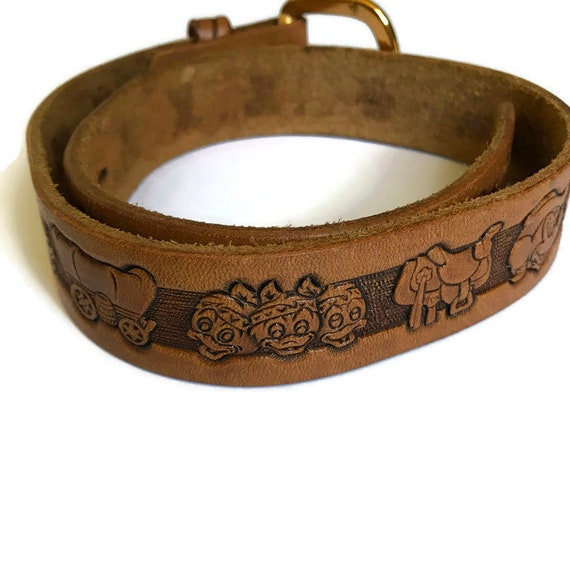Vintage Disney Tooled Leather Western Children's Belt… - Gem