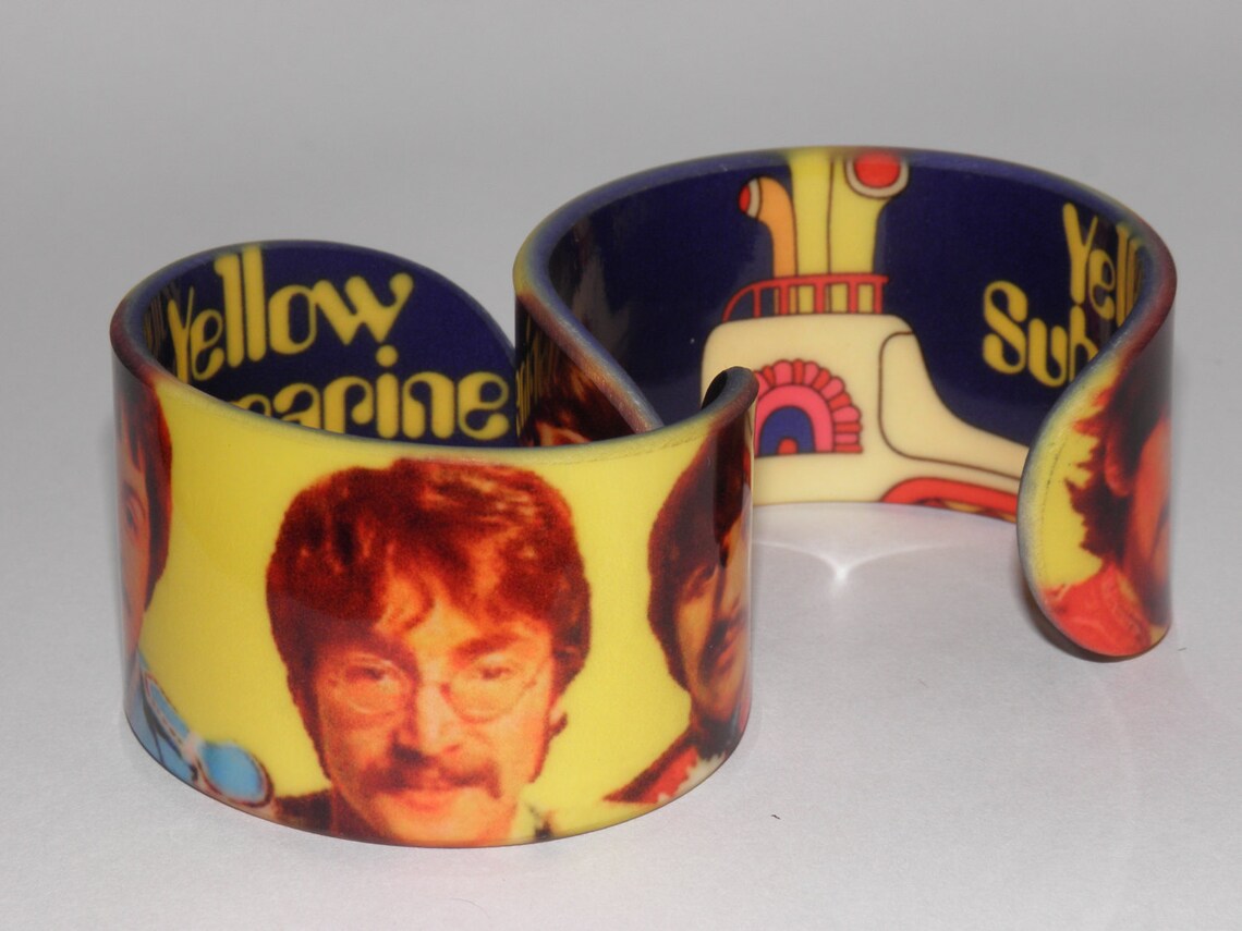 Acrylic Bangle / Bracelet the Beatles Yellow Submarine Wristband / Cuff ...