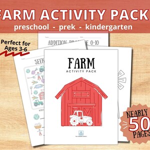 Farm Activity Pack / Quiet Book / Preschool Worksheets - Etsy