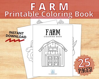 Farm Animal Printable Coloring Pages for Kids Fall Theme, Happy Animal ...