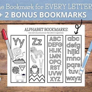 Alphabet Printable Bookmarks Letter Coloring Pages Alphabet Literacy ...
