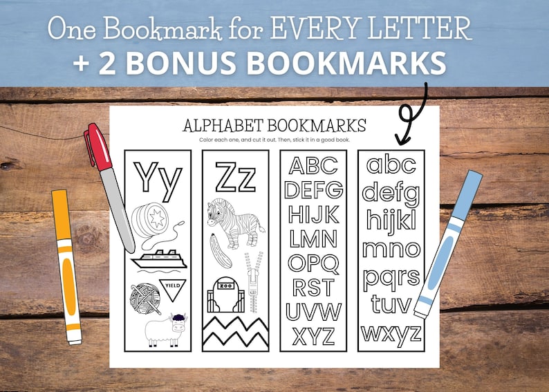 Alphabet Printable Bookmarks Letter Coloring Pages Alphabet Literacy ...