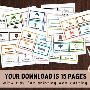 Printable Movement Cards / Gross Motor Activity / Preschool Flash Cards ...