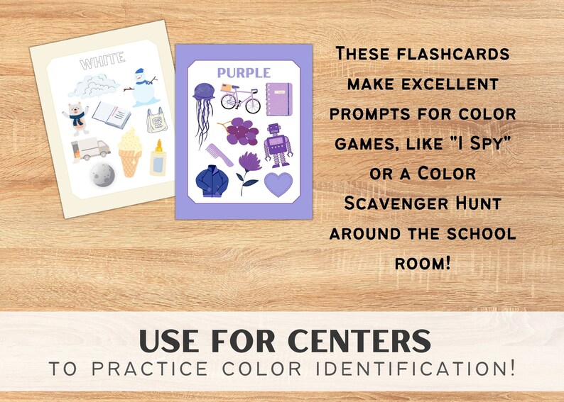 Color Printable Flashcards / Preschool Educational Game - Etsy