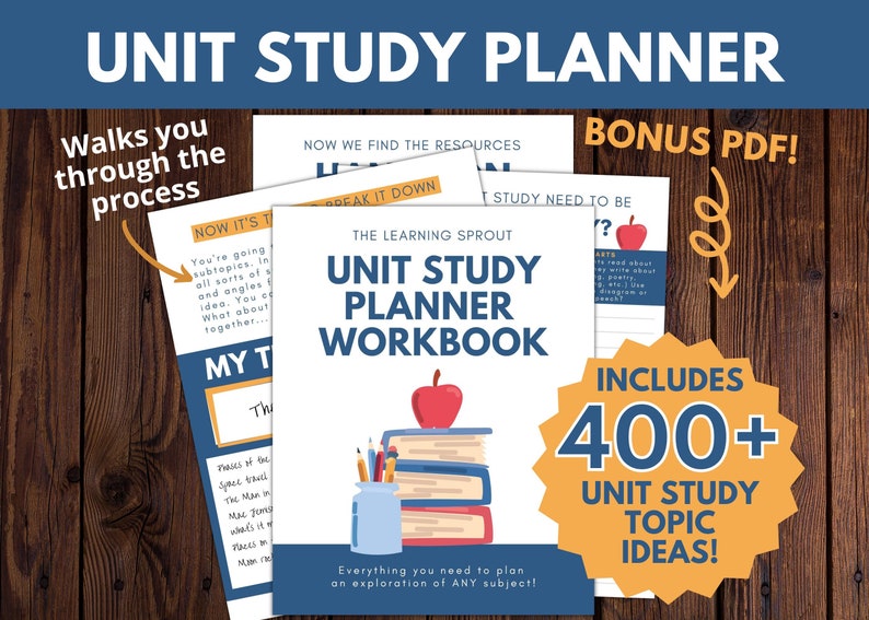 Unit Study Planner Workbook Academic Planner Printable Homeschool ...