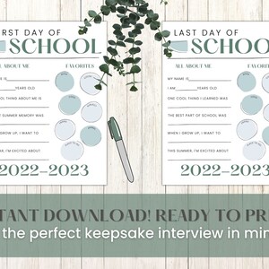 First Day of School Questionnaire / Back to School Interview Printable ...
