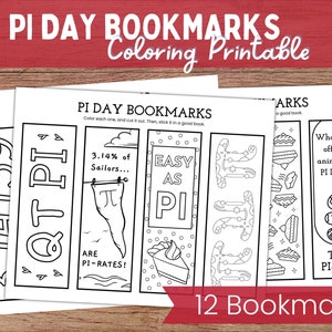 Pi Day Printable Bookmarks / STEM Coloring Pages / Math Bookmark Set - Etsy