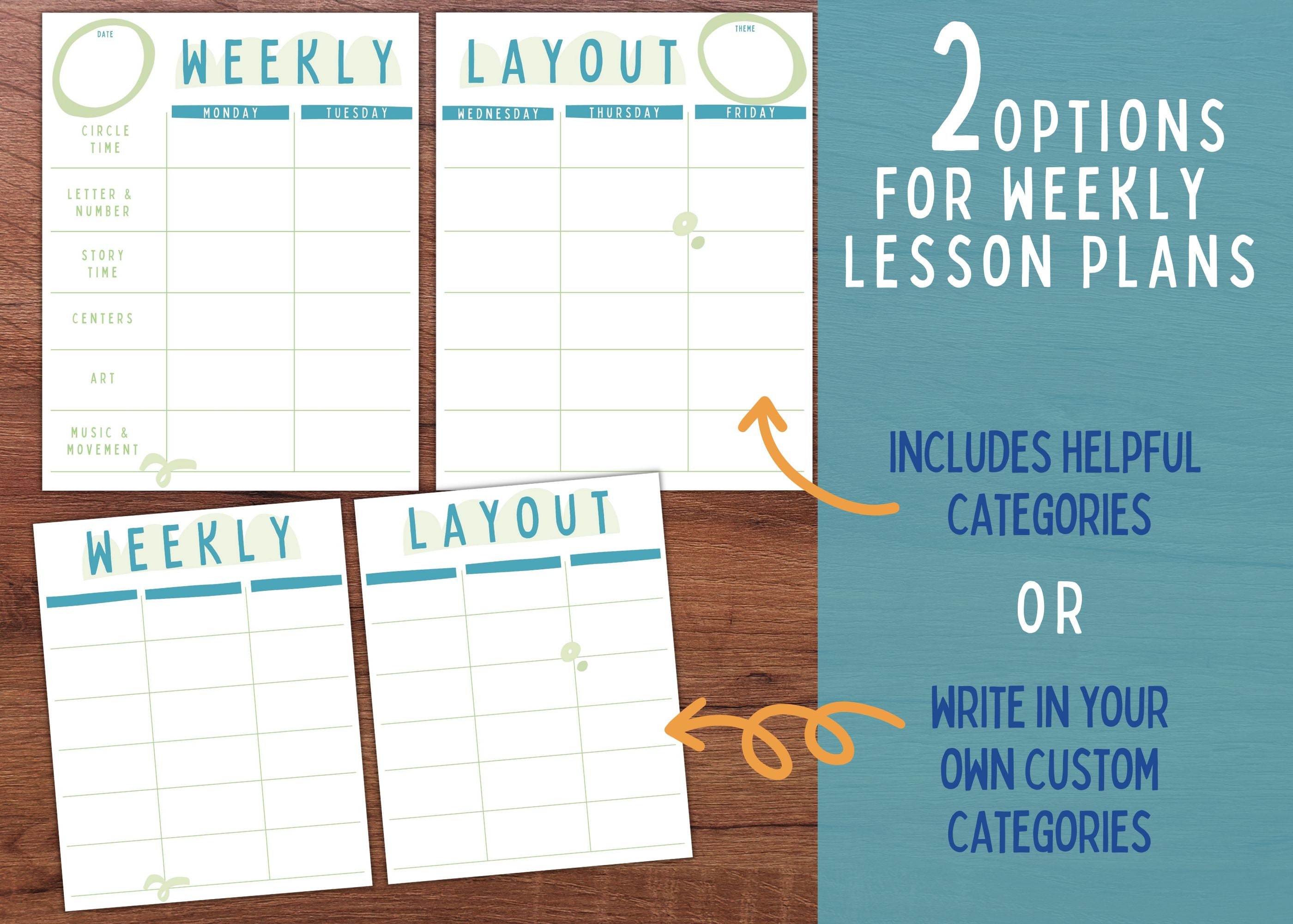 Preschool Teacher Planner / Pre K Academic Planner / Printable - Etsy