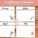Blank Floral Monthly Calendar / Flower Perpetual Calendar / Classroom ...