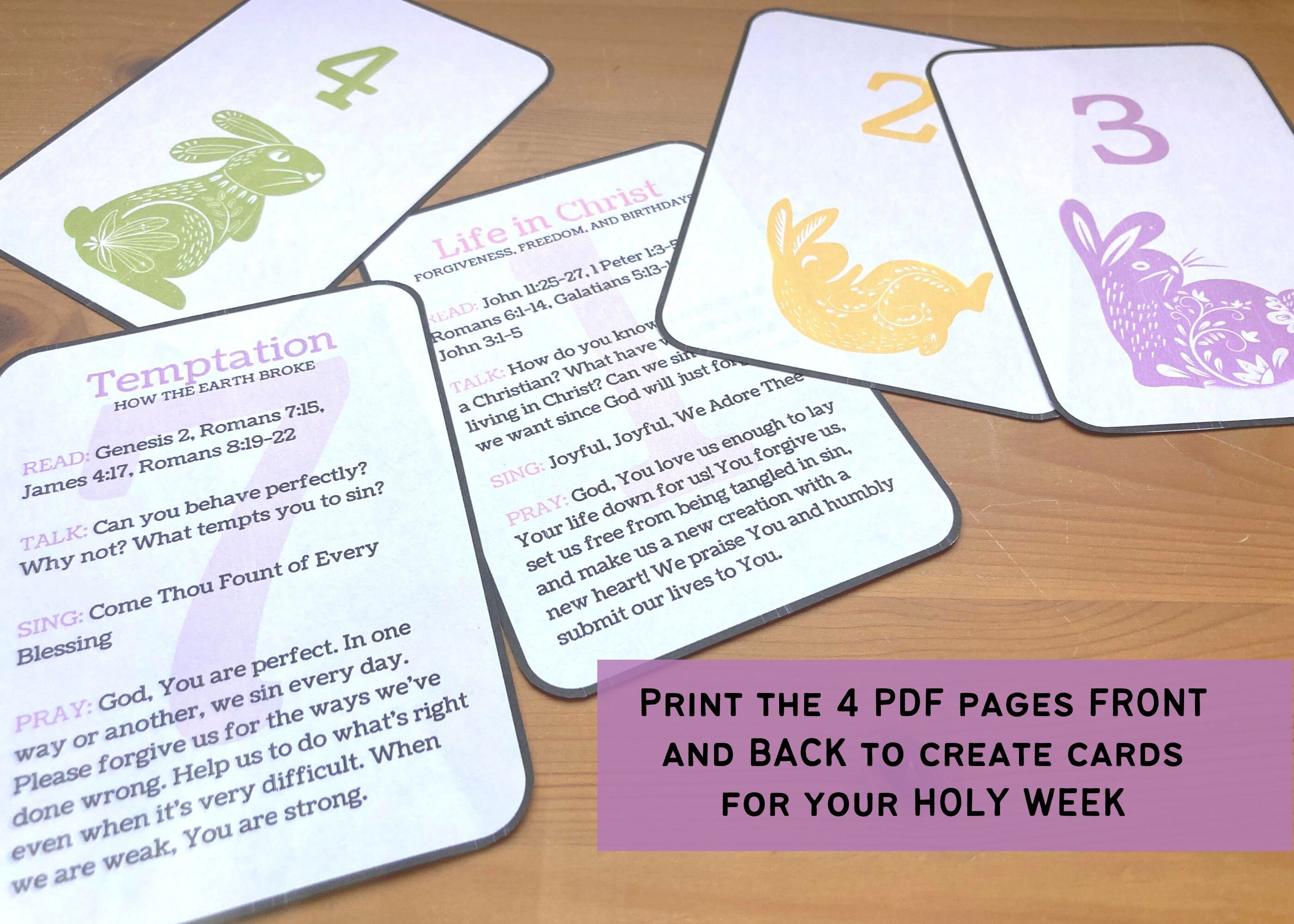 Easter Gospel Countdown Cards / Printable Scripture Cards / Holy Week ...