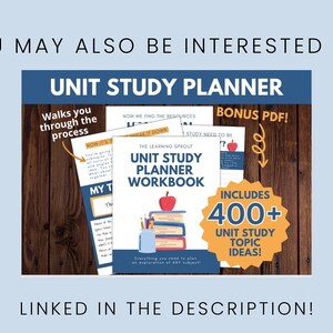 Unit Study Planner Printable / Academic Planner / Homeschool Lesson ...