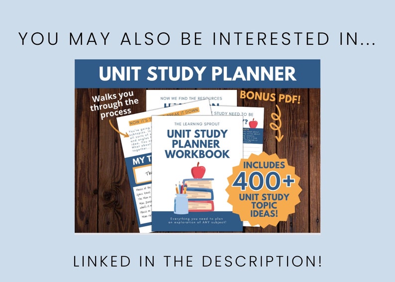 Unit Study Planner Printable / Academic Planner / Homeschool - Etsy