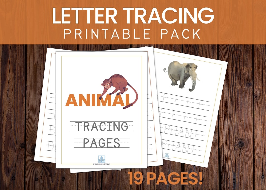 Watercolor Animal Letter Tracing Preschool Worksheets / Handwriting ...