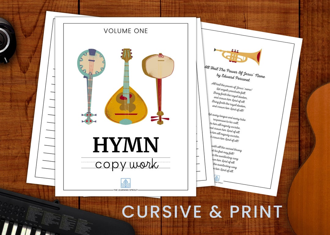 Christian Hymn Copywork / Homeschool Handwriting Practice / Penmanship ...