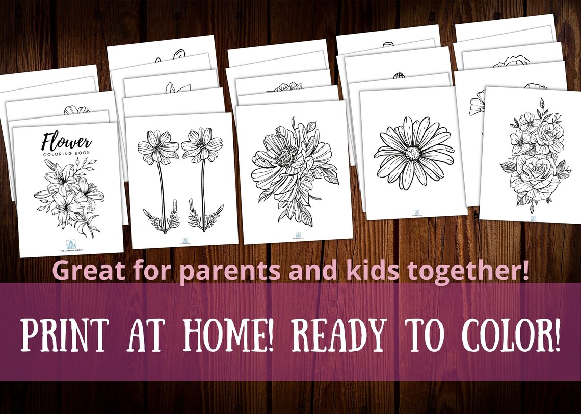 Flower Coloring Book / Floral Printable Coloring Pages - Etsy