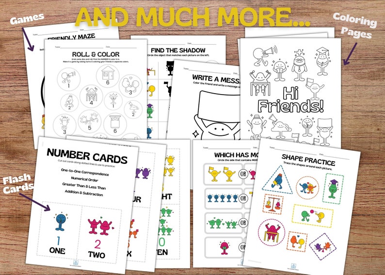 Friends Activity Pack / Quiet Book / Preschool Worksheets - Etsy