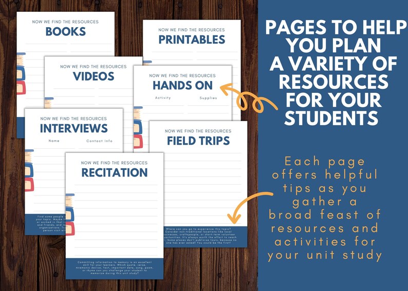 Unit Study Planner Workbook Academic Planner Printable Homeschool ...