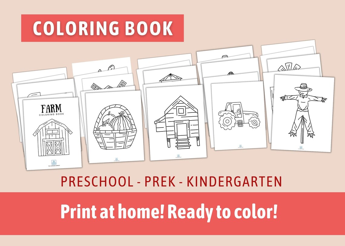 On the Farm Printable Bundle, Fall Coloring Pages, Autumn Preschool ...