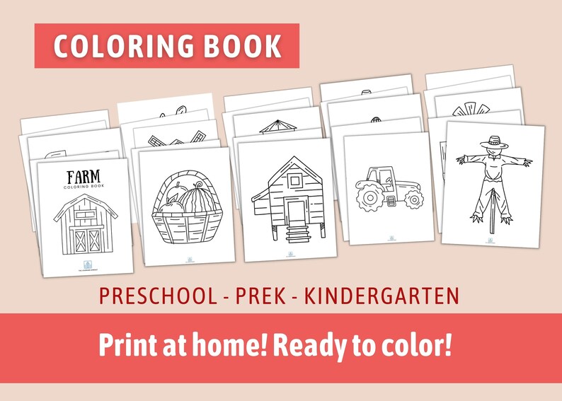 On the Farm Printable Bundle, Fall Coloring Pages, Autumn Preschool ...