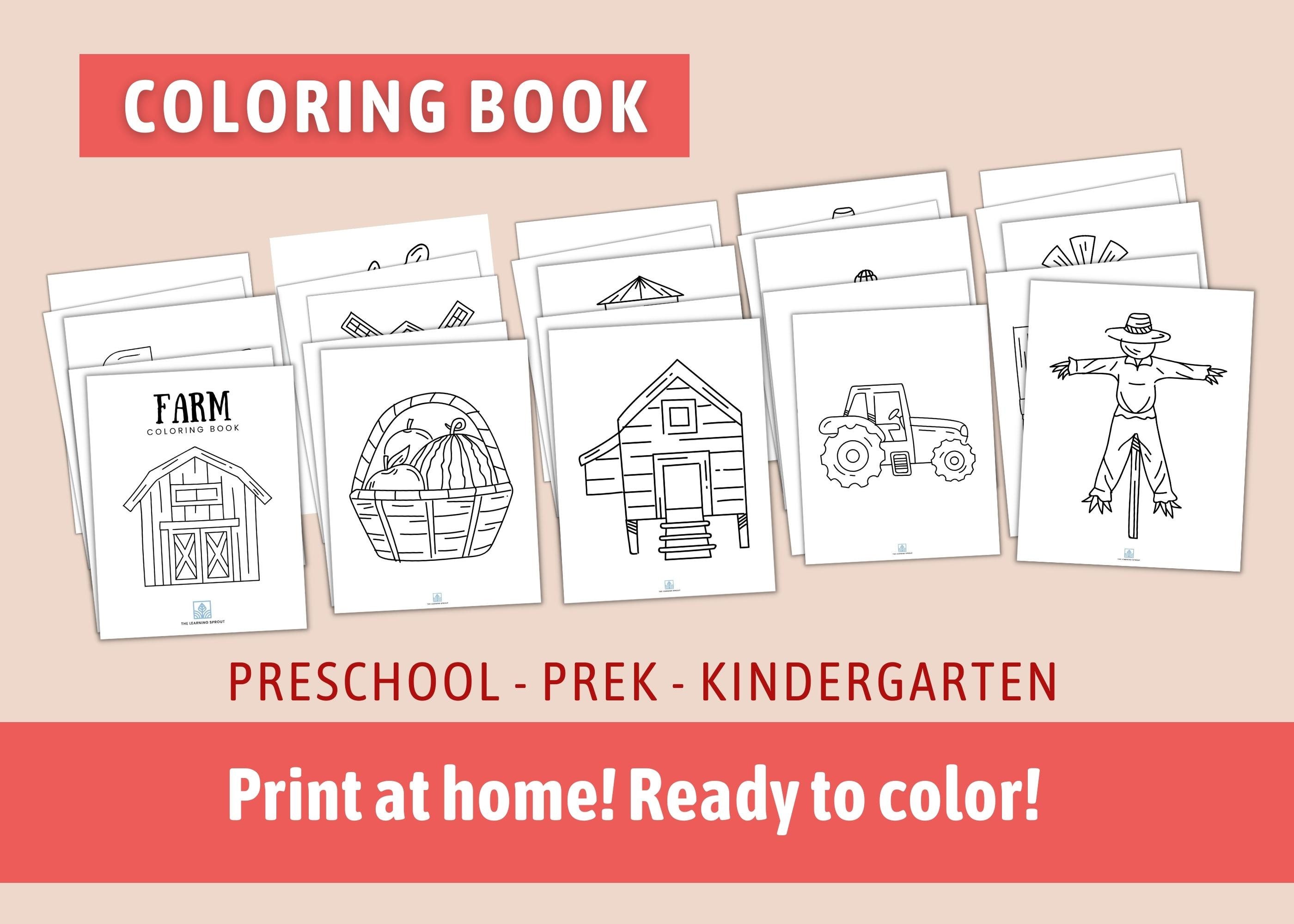 On the Farm Printable Bundle, Fall Coloring Pages, Autumn Preschool ...