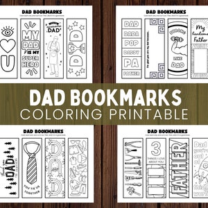 Dad Printable Bookmarks / Fathers Day Coloring Pages / Papa Bookmark ...