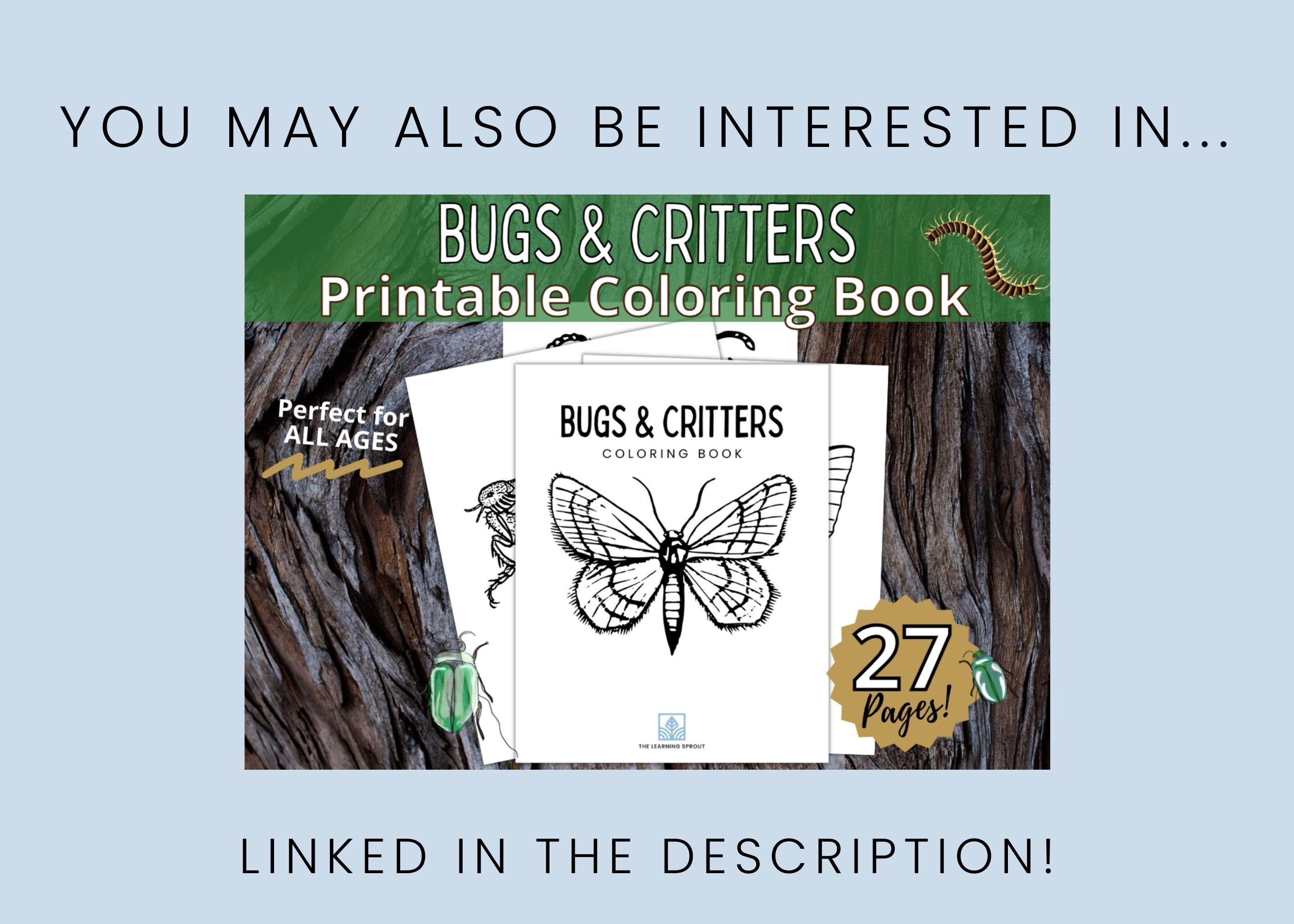 Bug Printable Bookmarks / Insect Coloring Pages / Butterfly Bookmark ...