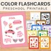 Preschool Printable Flash Cards Bundle, Color Flashcards, Printable ...