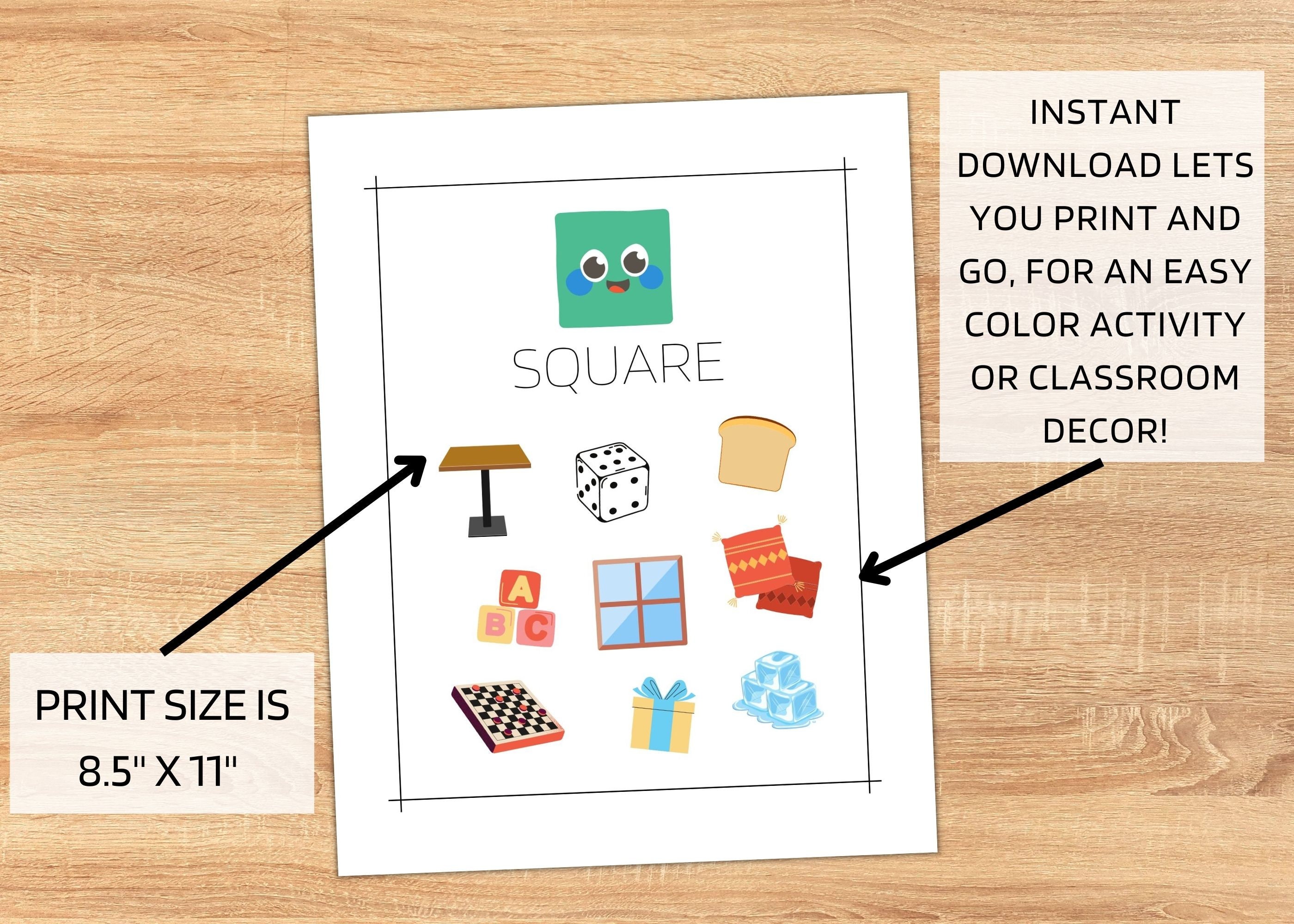 Shapes Poster / Preschool Classroom Decor / Learn Shapes Educational ...