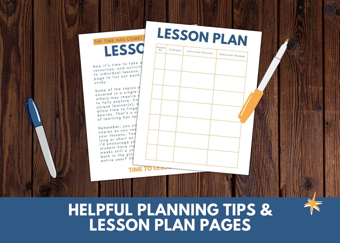Unit Study Planner Workbook Academic Planner Printable Homeschool ...
