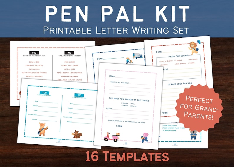 Pen Pal Kit / Letter Writing Set for Grandparent Gifts / Long Distance ...