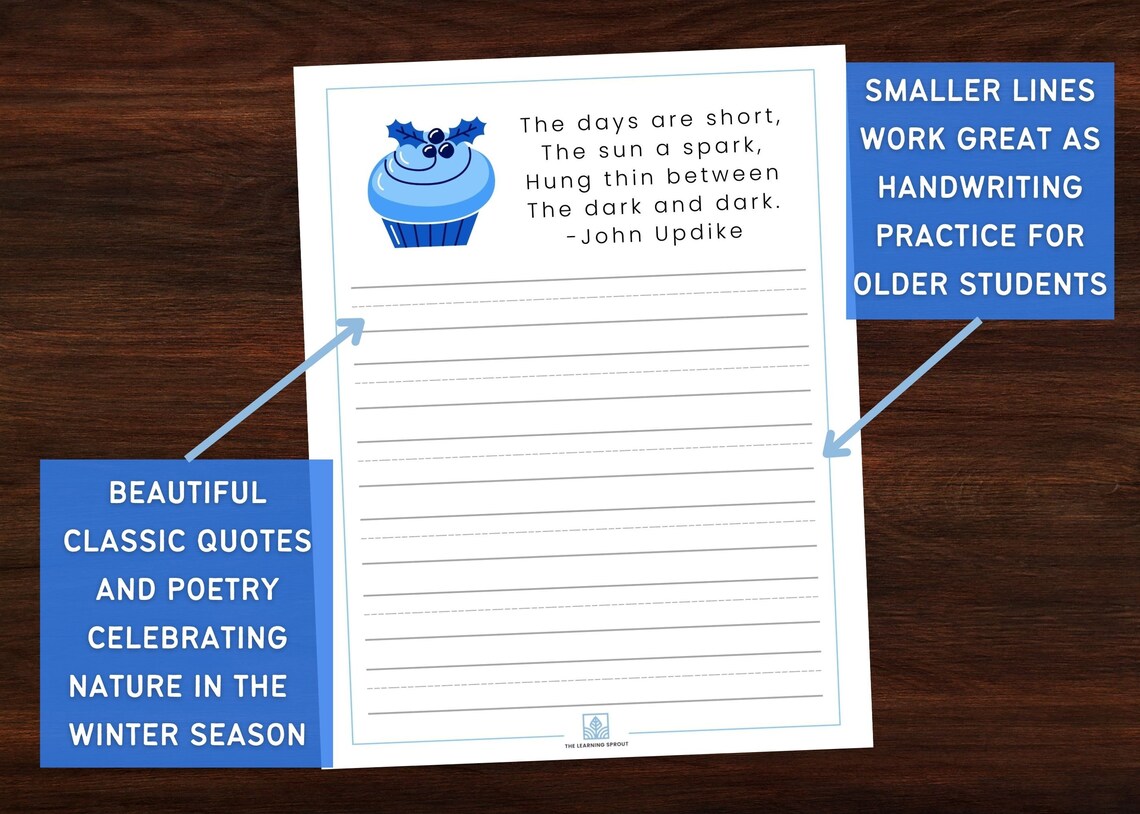 Winter Handwriting Copywork / Christmas Penmanship Educational ...