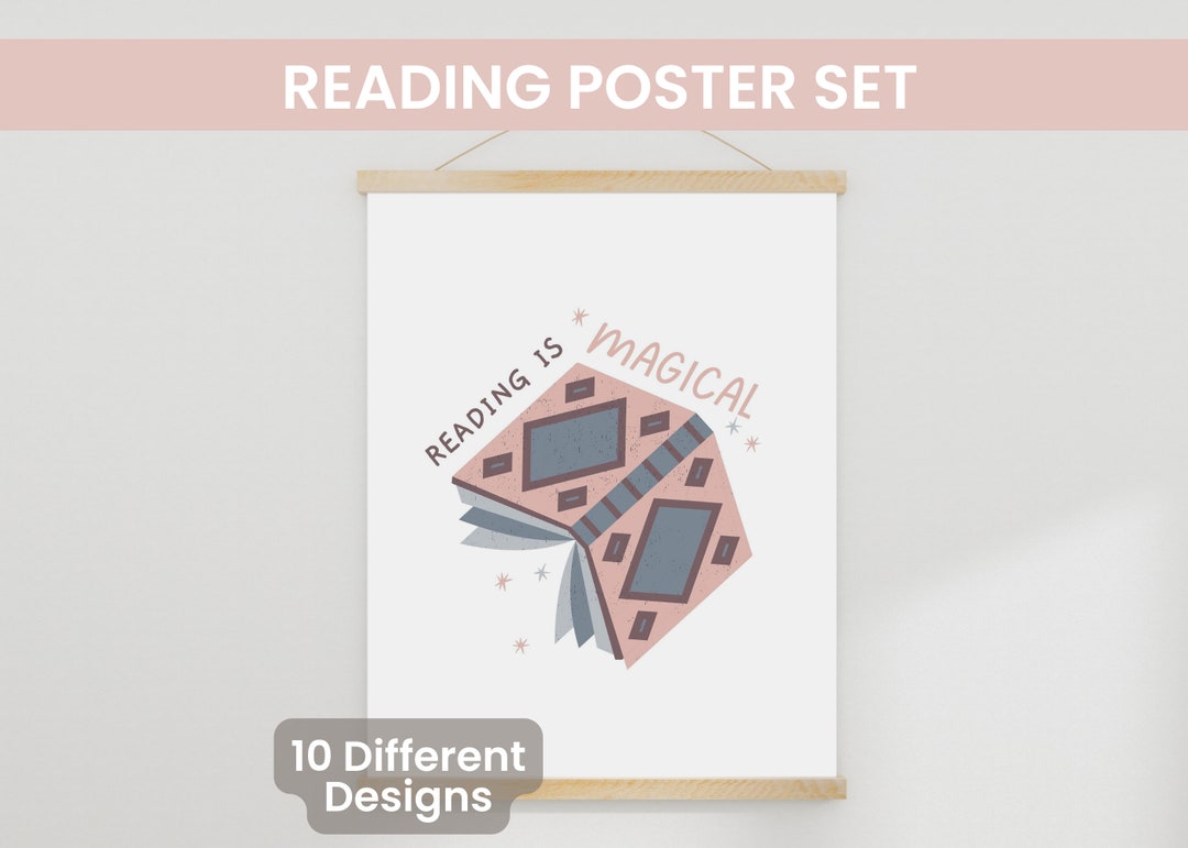 Reading Educational Prints / Bookworm Classroom Poster / Library Poster ...