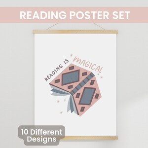 Reading Educational Prints / Bookworm Classroom Poster / Library Poster ...