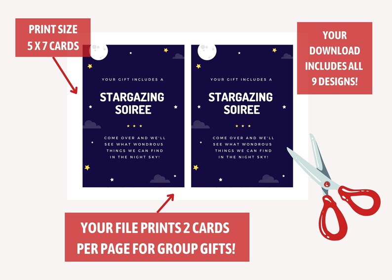 Experience Gift Certificate Bundle, Clutter Free Printable Gift Tag ...